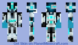 light blue robot Minecraft Skin