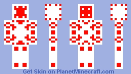 White-And-Red War robot Minecraft Skin