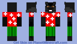 Black/Dark Gray Hawaiian Werewolf Minecraft Skin