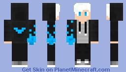 Cool Boy Blue Flaming Arm Minecraft Skin