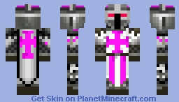 pink knight (red eye) Minecraft Skin