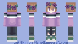 Flower crown boy with purple Minecraft Skin