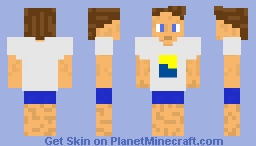 Beach Dude With Sixpack under shirt Minecraft Skin