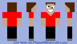 Derpy Dude with a red T-Shirt Minecraft Skin