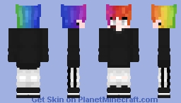 Rainbow hair boy Minecraft Skin