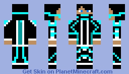 Cool Blue Gaming Character Minecraft Skin