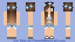 Girl with blue flower crown Minecraft Skin