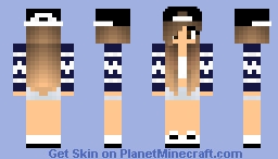 Blue girl and cap Minecraft Skin