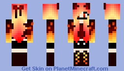 Fire Cat Girl Minecraft Skin