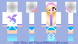 White Dragon Hood Girl Minecraft Skin