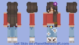 Red Sweater Girl Minecraft Skin