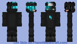 black and blue Minecraft Skin