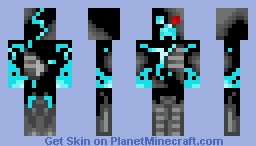 cyborg blue magma creeper Minecraft Skin