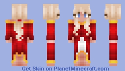 Princess In Red & Gold Dress Minecraft Skin