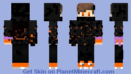 Orange Hoodie Boy Cancer Ribbon Minecraft Skin