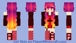 red sunset girl Minecraft Skin