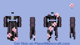 Black Flowery Dress (Other ver in desc) - OB Minecraft Skin
