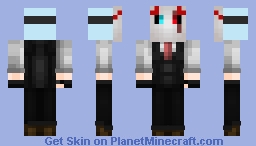 ice hair medieval suit masked man Minecraft Skin