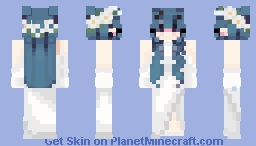 Wedding Blue Haired Girl Minecraft Skin