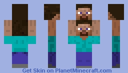 Steve Holding Steve Minecraft Skin