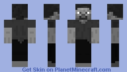Black and White Steve Minecraft Skin