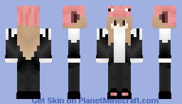 Девушка в шапке-свинки Minecraft Skin