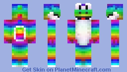 Rainbow Yoshi Minecraft Skin