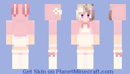 Cute Pink Bunny Girl Minecraft Skin