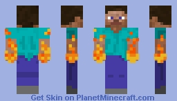 Fire hands Steve Minecraft Skin