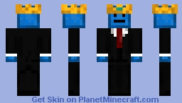Blue Skin with Suit and Crown Minecraft Skin