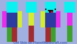 Full 3D rainbow derp Minecraft Skin