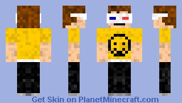 80's Guy with Smile T-Shirt and anaglyph glasses Minecraft Skin