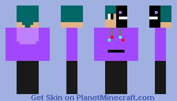 half mask purple hoodie Minecraft Skin