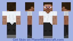 Steve w/ White shirt Minecraft Skin