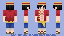 『Splitteando』- Monkey D. Luffy 3D2Y - Slim - One Piece Minecraft Skin