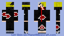 deidara in akatsuki cloak Minecraft Skin