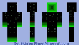 Black With Green Fading Minecraft Skin