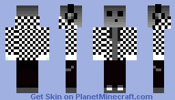 Black 'n' white slime (improved with earmuffs) Minecraft Skin