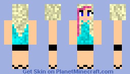 Blonde with pink highlights Minecraft Skin