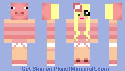 Blond pig Girl Minecraft Skin