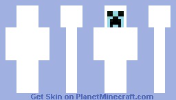 White And Blue(Face) Creeper Minecraft Skin