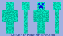 Blue Multi-Colored Creeper Minecraft Skin