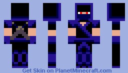 Blue Hooded Ninja Minecraft Skin