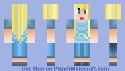 Blue Ruffle Girl (3D Hair) Minecraft Skin