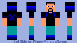 Blue Striped Indie Minecraft Skin