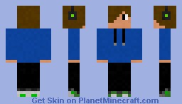 Man with blue Hoodie Minecraft Skin