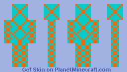 Blue and Orange Checkers. Minecraft Skin
