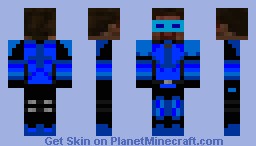 Blue cyborg steve Minecraft Skin