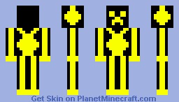 Black-Yellow CREEPER with headphones Minecraft Skin