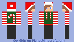 Boy in candy cane themed clothes Minecraft Skin